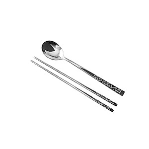 Korean Style Stainless Steel Spoons and Chopsticks set (2 Set-MoMo)