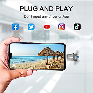 C356 Type-C MicroSD Card Reader with USB 3.0 Super Speed Technology, Supports MicroSDXC, MicroSDHC, and MicroSD for Window, Mac OS X and Andriod (Midnight Grey)