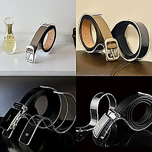 SUNSHNO 10 PCS Acrylic Belt Display Stand for Men and Women Belt, Rack Holder Closet Organizer Space Saver Case for Store Display or Home Use