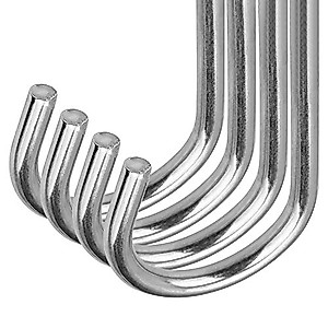 YOUNTHYE 100 Pack 2.8 inch S Hooks for Hanging Stainless Steel S Hooks Bulk Sliver Small S Hooks Rack Hangers Heavy Duty S Hanging Hangers Hooks for Kitchen, Work Shop, Bathroom, Garden