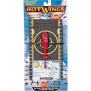 Hot Wings Planes Bell 206 Jet Ranger (Red) with Connectible Runway