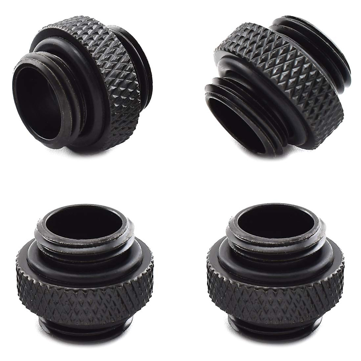 SDTC Tech 4-Pack G1/4" 5mm Male to Male Connector with Sealed O-Ring for PC Water Cooling Systems Extender Fitting