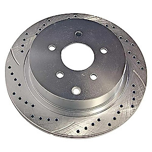Yicotens Compatible With Rear Drilled Slotted Brake Rotor Pair PR41350DSZPR