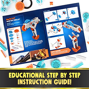 Gears & Gadgets 194pc Kids Building Toys - Build Large & Small Robotic Projects - STEM Toys for Kids Education - Construction Building Kit - Engineering Activities Science Kits for Kids Age 8-12