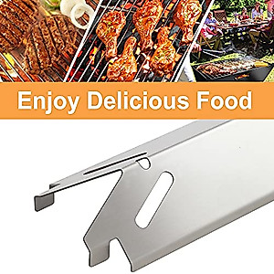 Zemibi Heat Plate Replacement for Brinkmann 810-4221-S, 810-6420-S Gas Grill Models, Heavy Duty Stainless Steel Burner Cover Flame Tamer, Heat Shield, Heat Tent Deflector, 14 7/8" x 3 1/8", 4-Pack