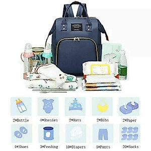 Magik Baby Bag Large Capacity Diaper Bag Multi-Function Waterproof Backpack Nappy (Blue)