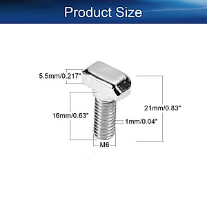 Yinpecly 20Pcs M6x16mm T Slot Bolts Drop-in Bolt Hammer Head Bolt Carbon Steel for 30 Series European Standard T-Slot Aluminum Extrusion Profile