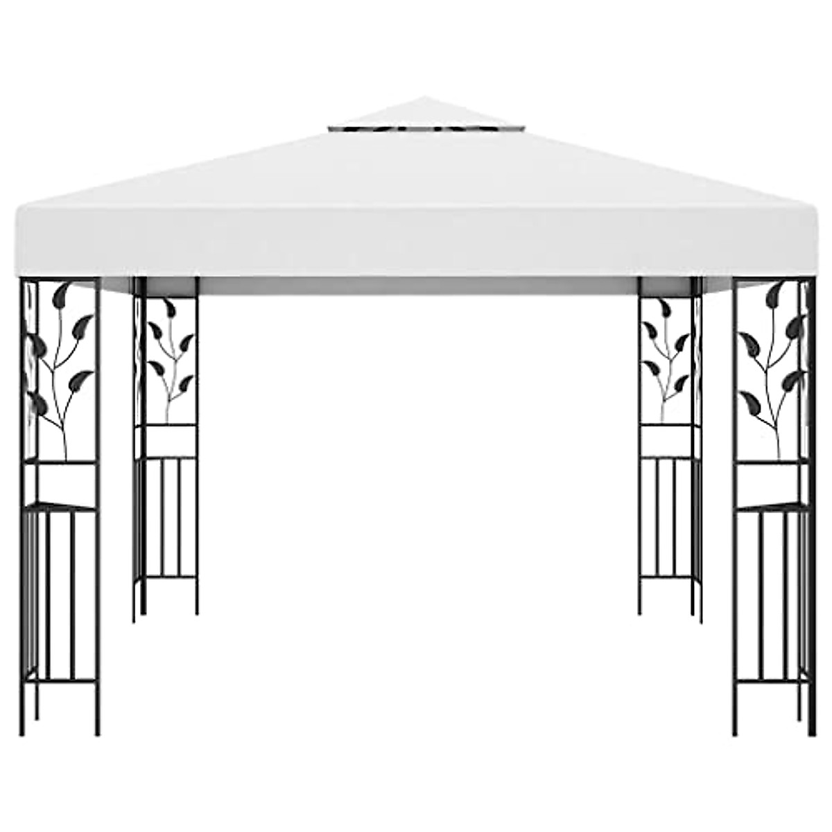 Gazebo,Outdoor Gazebo, Hardtop Gazebo,Backyard Gazebo,Patio Gazebo,Party Tent,Frame with Ornate Floral Details,for Patio,Backyard,Garden,Lawns,Outdoor,9.8'x9.8' White 0.6 oz/ft²