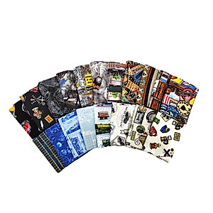 10 Fat Quarters Assorted Trains Locomotive Engine Railway Railroads Tracks Trains Signs Express Engineer Transportation Fat Quarter Bundle M491.04