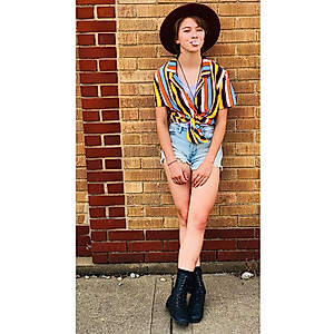 Wide Brim Panama Fedora Hat - Warm Felt Flat Top Pork Pie Cap for Women Men (Size:M/L) (US, Alpha, Medium, Large, Black)