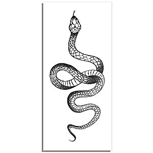 Fashion Realistic Big Size Black Snake Temporary Tattoo Stickers for Women Men Waterproof Fake Tattoo Waist Body Forearm Arm