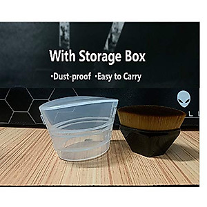 Focuschic Seamless Foundation Brush Suitable for Mixed Liquid, Cream or Powder Cosmetics No Trace Synthetic Makeup Brush with Storage Box (Black)