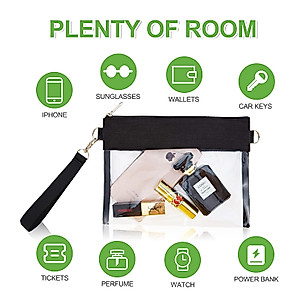 USPECLARE Clear Crossbody Purse Bag Stadium Approved Clear Tote Bag for Work Concert Sports(Black)