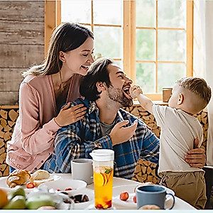 2Pcs Plastic Water Pitcher,Water Carafe BPA Free Iced Tea Pitchers,Airtight Fruit Infuser Water Pitcher for Fridge Door,Homemade Iced Coffee and Lemonade 1.1L/38Oz（white green）