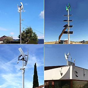 ZHIHUASMTBX No Noise Vertical Wind Turbine,10000W 12V 24V 48V 220V 3 Blades Household Magnetic Levitation Vertical Wind Turbine with Generator Controller (White),48v