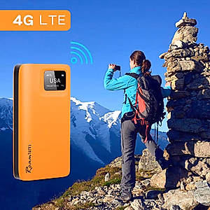 RoamWiFi 4G LTE WiFi Mobile Hotspot, Local & International Coverage Travel Router in 170+ Countries,No Contract or SIM Card Required,10 Connected Devices, US 50GB & Global 1GB Data 60Day