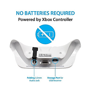 Megadream Xbox One Wireless Chatpad Keyboard with 3.5mm Audio Jack for Xbox One/One S/One X, Xbox Series S/X, Xbox One Elite/Elite 2, PC – 2.4G USB Receiver & Charge Cable included