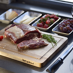 Handmade 17x13'' Walnut Wood Cutting Board For Kitchen with Juice Groove, Chopping Board Made of Walnut Wood for Meat, Cheese and Vegetables (X-Large, 17x13 inch)