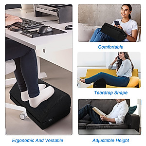 TALSTILA Foot Rest for Under Desk at Work, Office Desk Accessories - Foot Stool, Ergonomic Adjustable Memory Foam Footrest, Under Desk Footrest, for Office Desk & Office Chair - Back & Leg Pain Relief