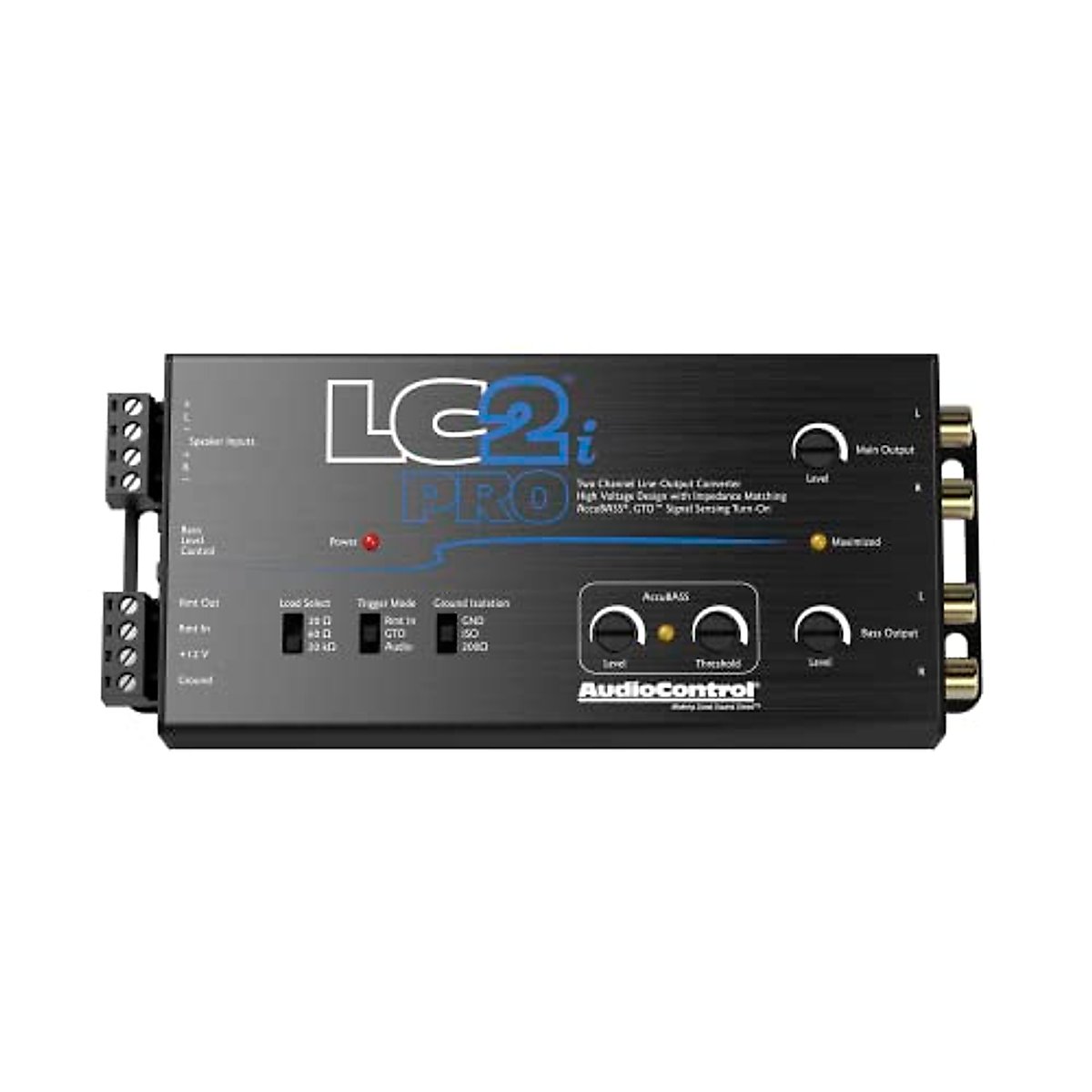 AudioControl LC2i PRO 2-Channel Line Output Converter with Impedance Matching, AccuBASS, GTO, Audio Signal Sense, 12V Turn-On and ACR-1 Dash Remote Subwoofer Control