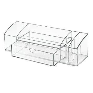 iDesign 42930 Med+ Bathroom Medicine Drawer Organizer, Cabinet Storage Caddy for Makeup, Contact Lenses, Solution, Cotton Balls, 12" x 3" x 3.5"