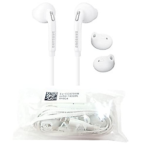 Samsung Eo-Eg920Bw White Headset/Handsfree/Headphone/Earphone with Volume Control for Galaxy Phones (Non Retail Packaging - Bulk Packaging)