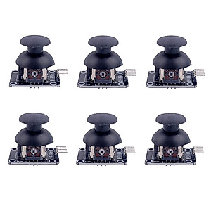 6Pcs PS2 Joystick Sensor Game Controller XY Dual-axis Joystick Breakout Module Compatible with Arduino