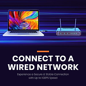 Helix USB Connect USB-C to Ethernet Adapter, 1GBPS Connection Speed, Ethernet Port, Adapter to Connect to Wired Network