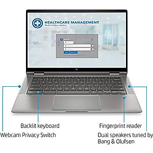 HP Chromebook x360 2-in-1 Laptop 14" FHD IPS WLED Touchscreen Intel i3-10110U 8GB DDR4 64GB eMMC Fingerprint Reader Backlit Keyboard B&O ChromeOS + USB-C Adapter