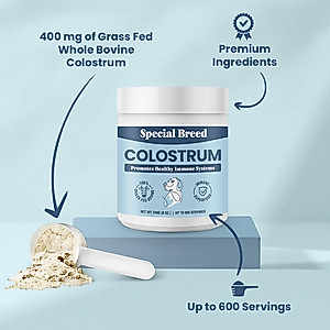 Special Breed Bovine Colostrum for Dogs and Cats, Immune Support Supplement for Allergy and Itch Relief, Grass Fed Colostrum Powder (240 Grams)