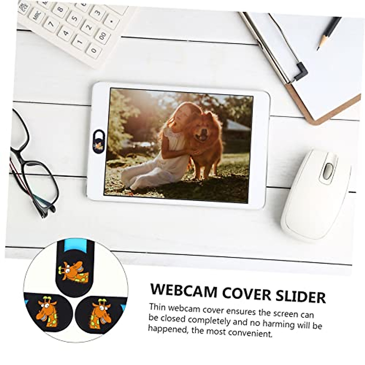 SOLUSTRE USB Camera 3pcs Slider with for Safety Photo Professional Hood Laptop Webcam Covers Cap Tablet Blocker Slide Laptops Giraffe Cartoon Privacy Web Cover Protectors Camera and Lens Ipads