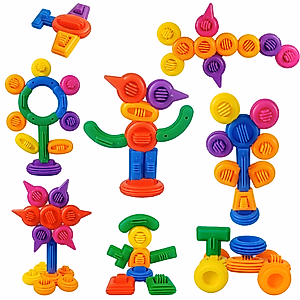 RAINBOW TOYFROG STEM Builder Toys Kit|3D Educational Construction Engineering Building Blocks for Boys and Girls Ages 3 4 5 6 7 8 9 10 Years Old|Best STEM Activities for Kids Ages 3-5.