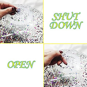 Yuguolorry Swimming Beach Ball Jumbo Pool Balls Confetti Glitters Inflatable Swimming Pool Water Ball Beach Outdoor Summer Party Favors for Adult Inflatable Beach Balls (Iridescent 23 Inch)