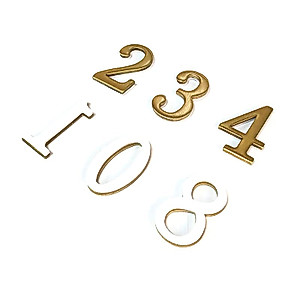 1Pcs Mailbox Numbers 2 Inch Brass House Numbers for Outside,Self Adhesive 3D Address Numbers for House, Apartment, Office, Hotel Room, Mailbox Signs,Brass (No.5)