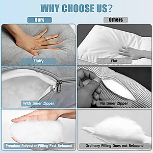 RIJINHONGMU Pregnancy Pillows, U-Shape Full Body Pillow – Grey