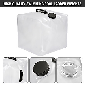 2Pcs Swimming Pool Ladder Weights Bag, 20L Heavy Duty Plastic Pool Weight Sand Bags, Fillable Ladder Anchor Bag for Swimming Pool Steps Entry Systems