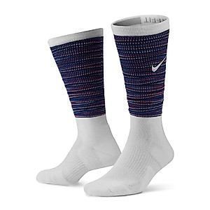 Nike Elite Basketball Crew Socks, White/Blue/Red, 8
