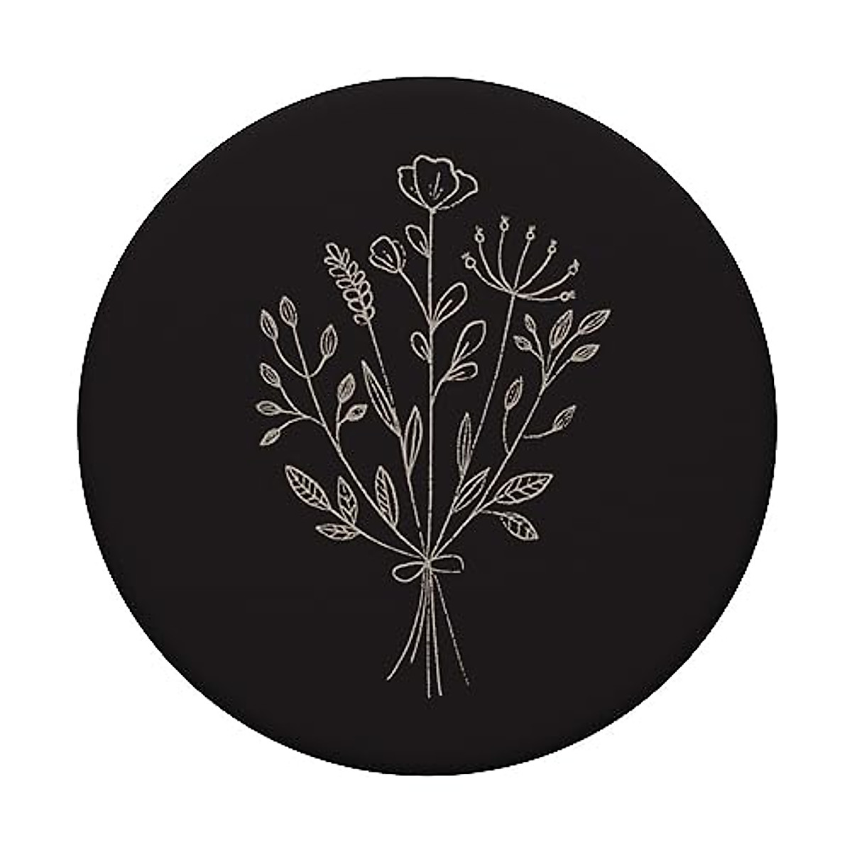 Taupe - Wildflower Floral Flower Design PopSockets Swappable PopGrip