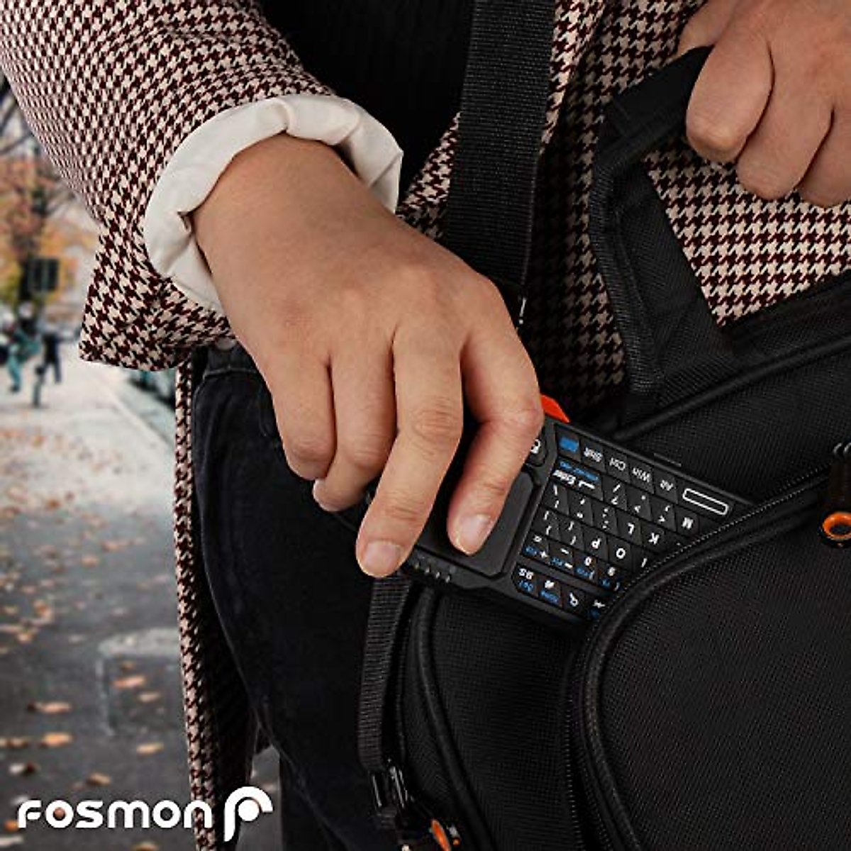 Fosmon Mini Bluetooth Keyboard (QWERTY Keypad), Wireless Portable Lightweight with Built-In Touchpad, Compatible with Apple TV, PS4, HTPC/IPTVVR Glasses, Smartphones and more