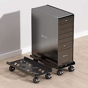 Kriico Computer Tower Sand, Heavy-Duty Metal CPU Stand Cart, Mobile PC Tower Stand with Rolling Casters, CPU Raise Fits Most PC Gaming Office Desk Accessories