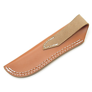 Brown Leather Fixed 5" Blade Loveless Style Hunting Knife Sheath Pouch