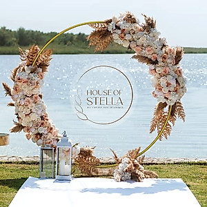 Round Backdrop Stand - 6.6 FT Gold Balloon Arch Stand Round Balloon Arch Frame Set - Durable Circle Metal Frame for Backdrop Storage Bag Rounded Arch Design for Indoor and Outdoor Party Decorations