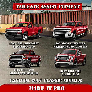 KitsPro Truck Tailgate Assist for Chevy Silverado and GMC Sierra 1500 2500 3000 Non-Classic Models 2007-2018 and 2500 3500 HD 2019 Truck Accessories Tailgate Damping Strut, Pack of 1