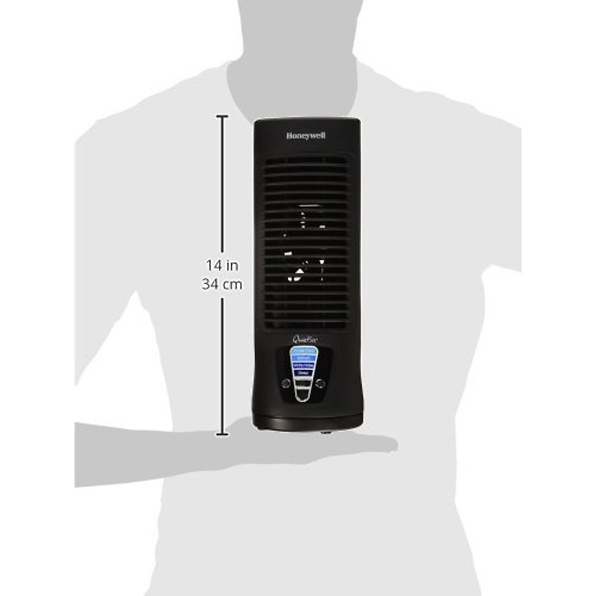 Honeywell HTF210B QuietSet Personal Table Fan, Black – Oscillating Personal Fan with Quiet Operation and 4 Levels of Power and Sound