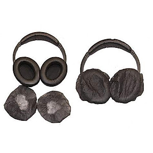 200pcs Stretchable Headphone Cushion Covers , Disposable Sanitary Headphone Covers Replacement Black (11cm)
