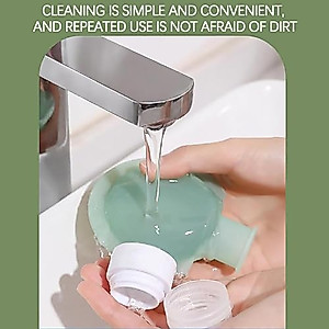 GAMAK 3Pcs Set Travel Bottles For Toiletries, Portable Silicone Travel Refillable Toiletry Bottle, 90ml/3oz Leakproof Squeezable Containers, for Shampoo, Conditioner, Lotion, Body Wash (S)