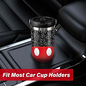 thmasamwr Cute Mouse Tumbler with Lid and Straw, Stainless Steel 30oz Tumbler with Handle, Cartoon Mouse Gifts Coffee Mug Water Bottle Cups for Women and Girls