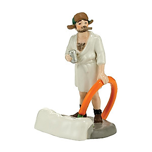 Department 56 Snow Village National Lampoon's Christmas Vacation Accessories Cousin Eddie in the Morning Figurine, 2.95 Inch, Multicolor