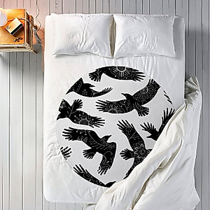 LAKIMCT Abstract Bird Round Blanket for Couch Bed Throw Blanket, Aesthetic Decorative Blanket for Travel Camping Comfy Blanket, 60 Inch