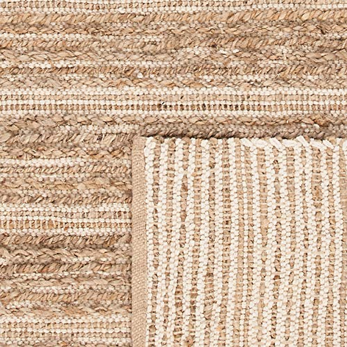 SAFAVIEH Cape Cod Collection 8' x 10' Natural/Ivory CAP851G Handmade Flatweave Jute Area Rug